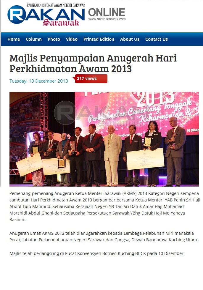 AKMMS 2013 - Laman Web Jabatan Perbendaharaan Negeri Sarawak