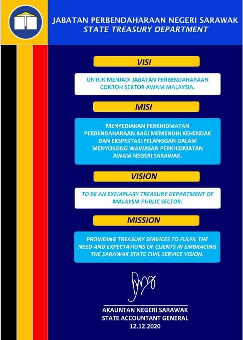 Visi, Misi dan Objektif Jabatan - Laman Web Jabatan Perbendaharaan Negeri Sarawak